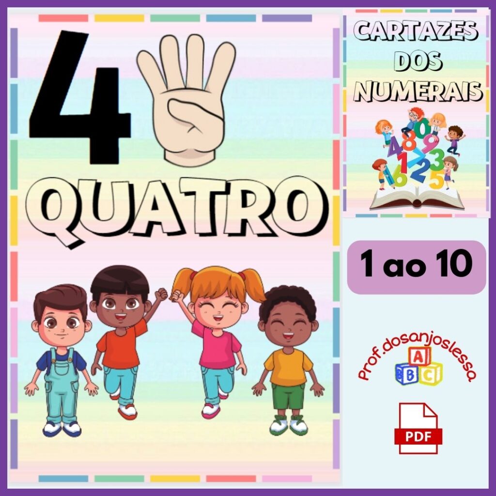 CARTAZES DOS NUMERAIS 1 AO 10 - Lojinha - Pedagoga Dosanjoslessa
