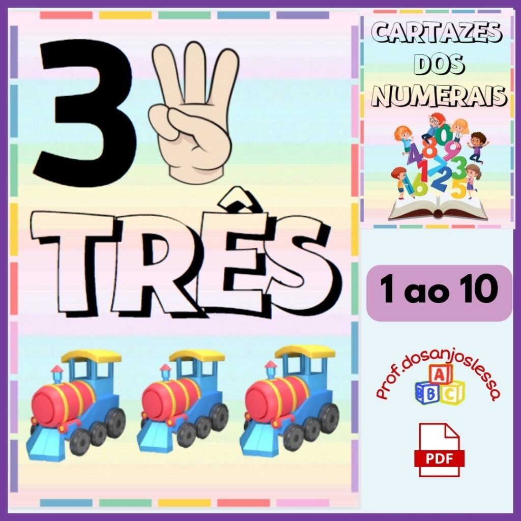 CARTAZES DOS NUMERAIS 1 AO 10 - Lojinha - Pedagoga Dosanjoslessa