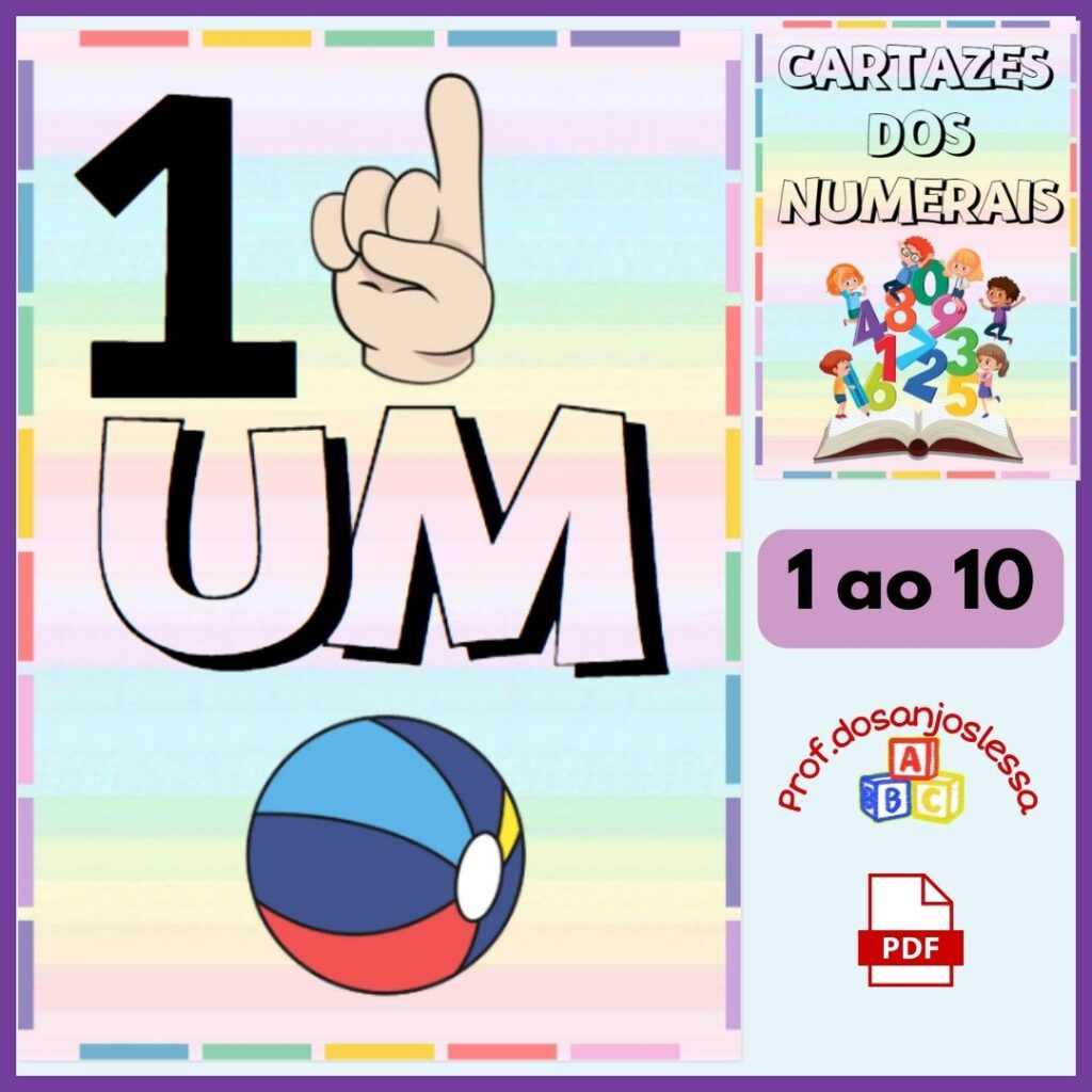 CARTAZES DOS NUMERAIS 1 AO 10 - Lojinha - Pedagoga Dosanjoslessa